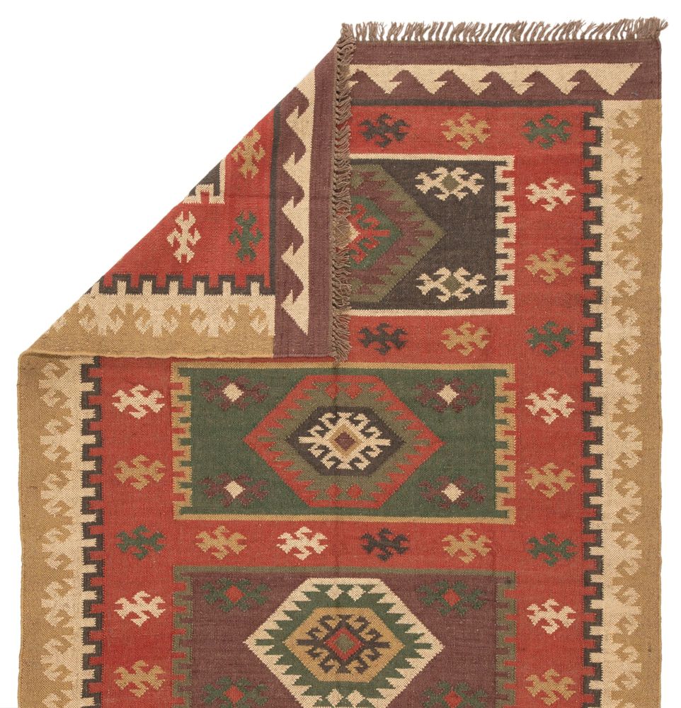 Modern Loom Living Bedouin BD04 Amman Red Hand Loomed Natural Fiber Rug ...