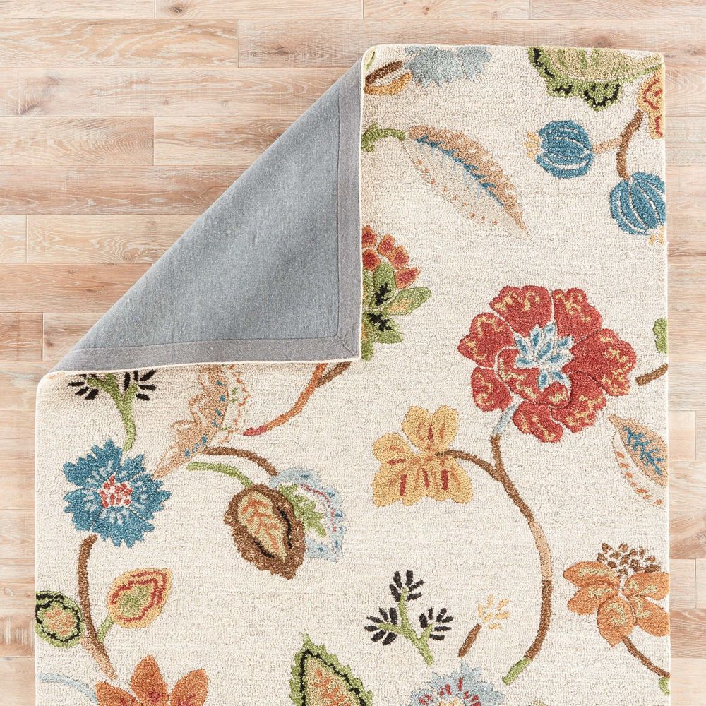 Jaipur Living Blue BL33 Garden Party White Hand Loomed Wool Rug from ...