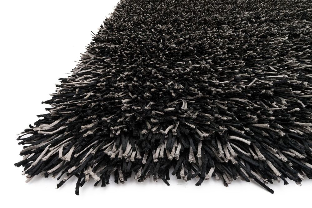 Modern Loom Linden Shag LI-02 Blue / Black Synthetic Shag Rug