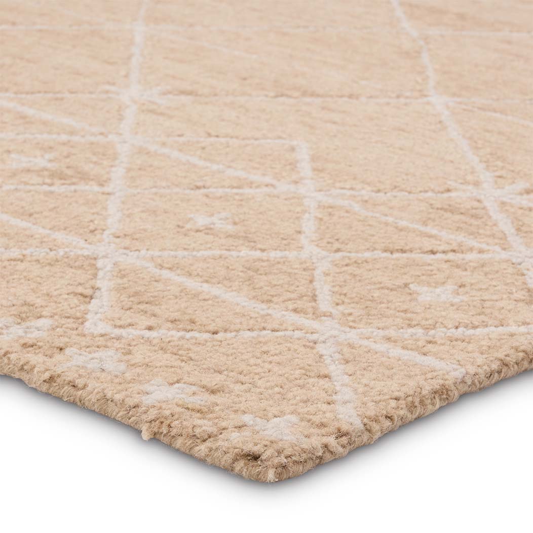 Nikki Chu by Jaipur Living Rhea Handmade Trellis Tan/ Ivory Area Rug