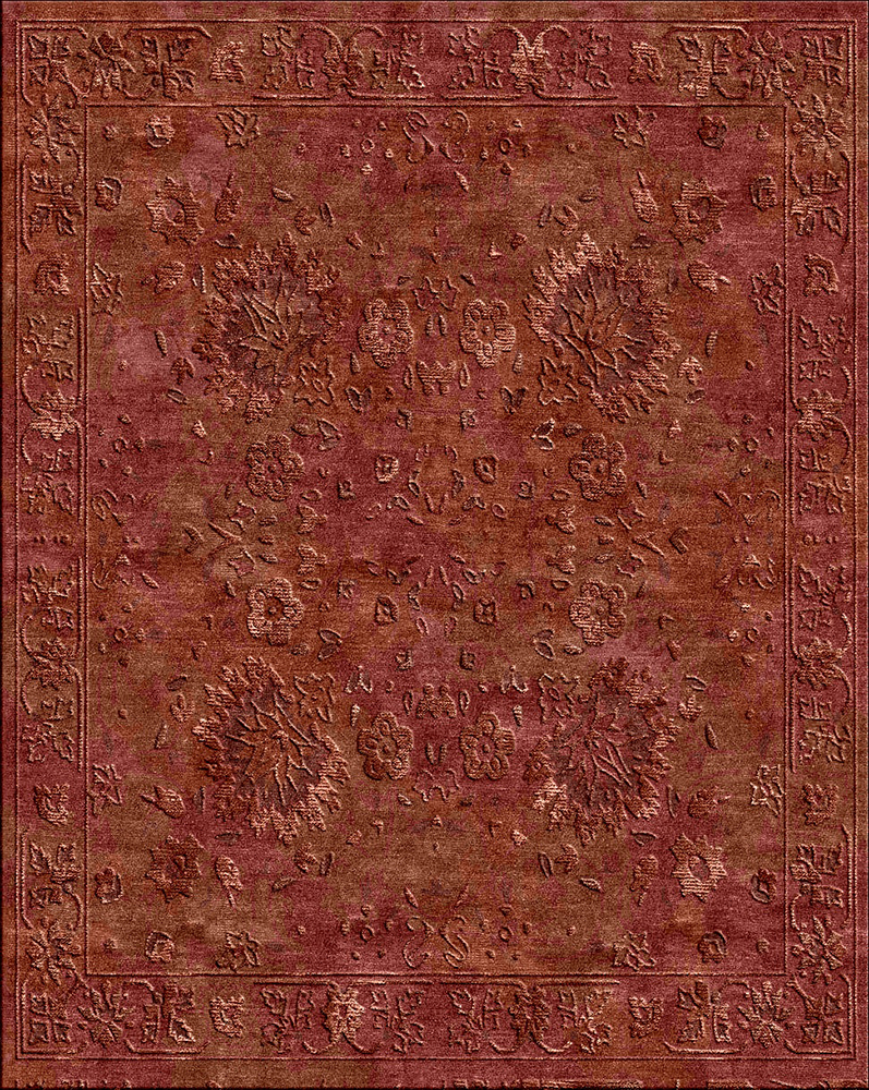 Sarawagi Red Designer Wool Rug