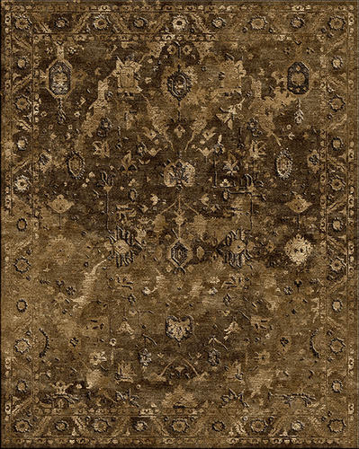Sarawagi Brown Designer Wool Rug 5