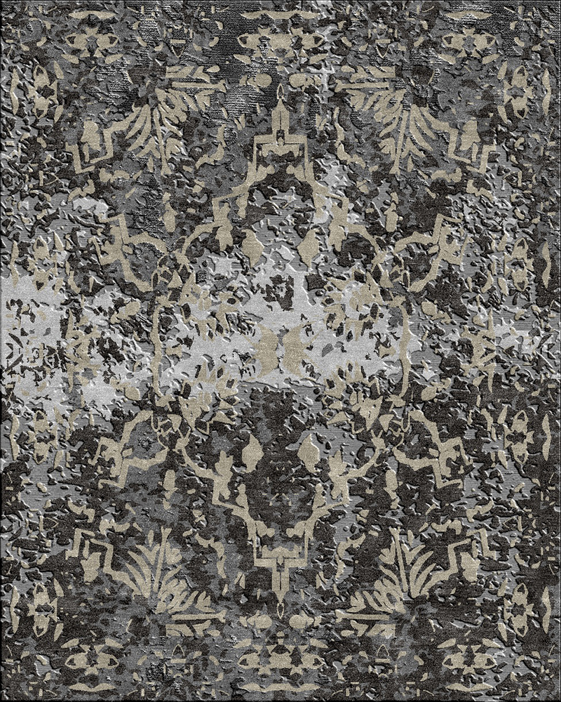 Sarawagi Gray Designer Wool Rug 6